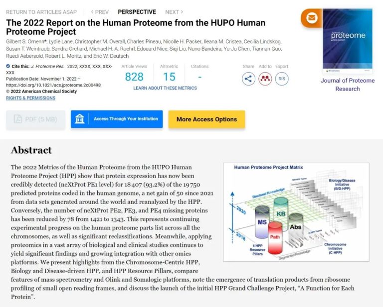 八国科学家共同撰文总结人类蛋白质组研究2022年进展 - Westlake Omics ｜ 西湖欧米（杭州）生物科技有限公司