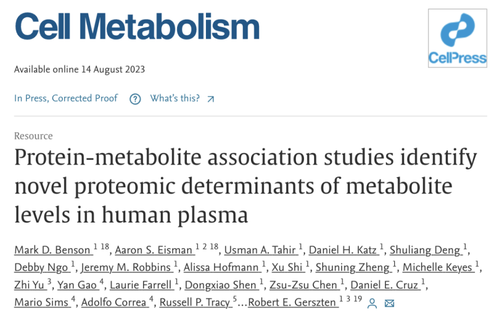 Cell Metab｜解密人体血浆中蛋白质和代谢物的 “秘密联盟” - Westlake Omics ｜ 西湖欧米（杭州）生物科技有限公司
