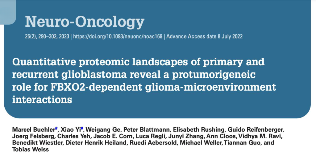 欧米合作｜Neuro-Oncology：蛋白组学揭示胶质母细胞瘤中FBXO2的促肿瘤作用 - Westlake Omics ｜ 西湖欧米（杭州 ...