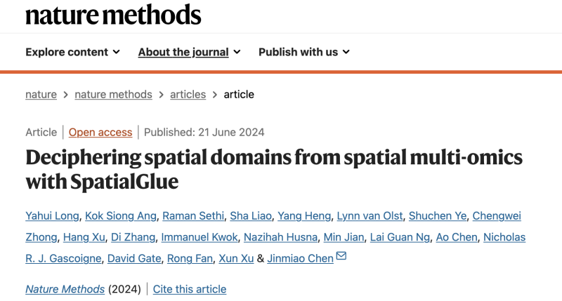 Nat Methods｜SpatialGlue：融合多组学数据和空间信息的高分辨率组织解析新方法 - Westlake Omics ｜ 西湖欧米（杭州）生物科技有限公司